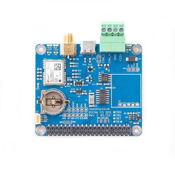 PiCAN FD with GPS/GNSS ublox NEO-M8T Timing Module for Raspberry Pi ...